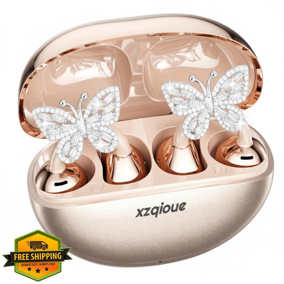 Jewelry Clip On Earbuds Wireless Bluetooth Ear Cuff Open Ear Women Mini ...