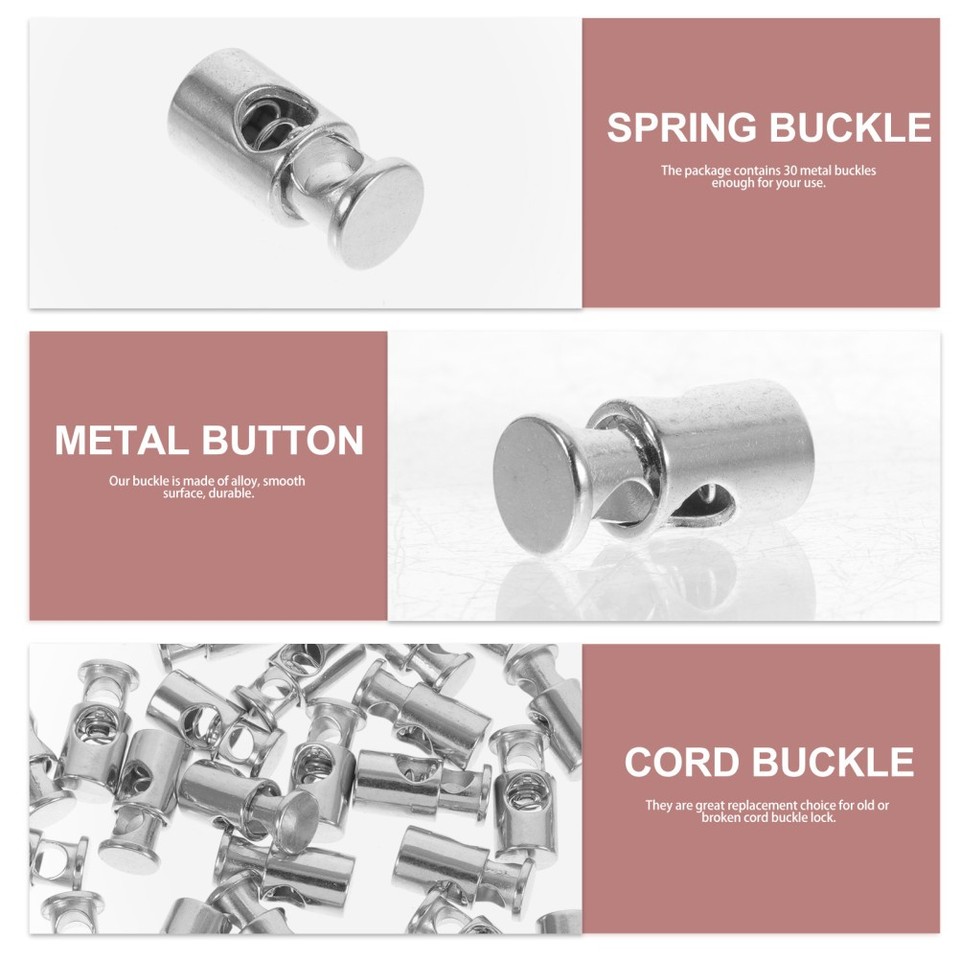 30 Pcs Spring Drawstrings Cord Locks Rope Fastener Toggle Stopper ...