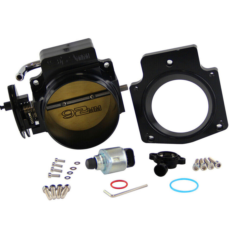 92MM Throttle body+TPS IAC+Adapter Plate For Chevy GM Gen III LSX LS ...