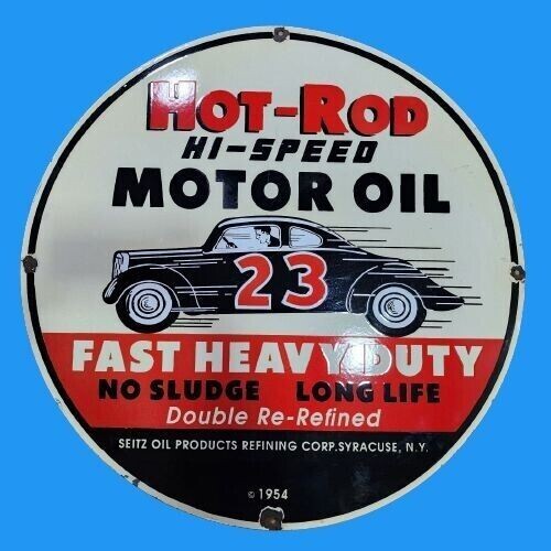 Porcelain Hot-Rod Enamel Sign Size 30x30 Inches 2 sided | eBay