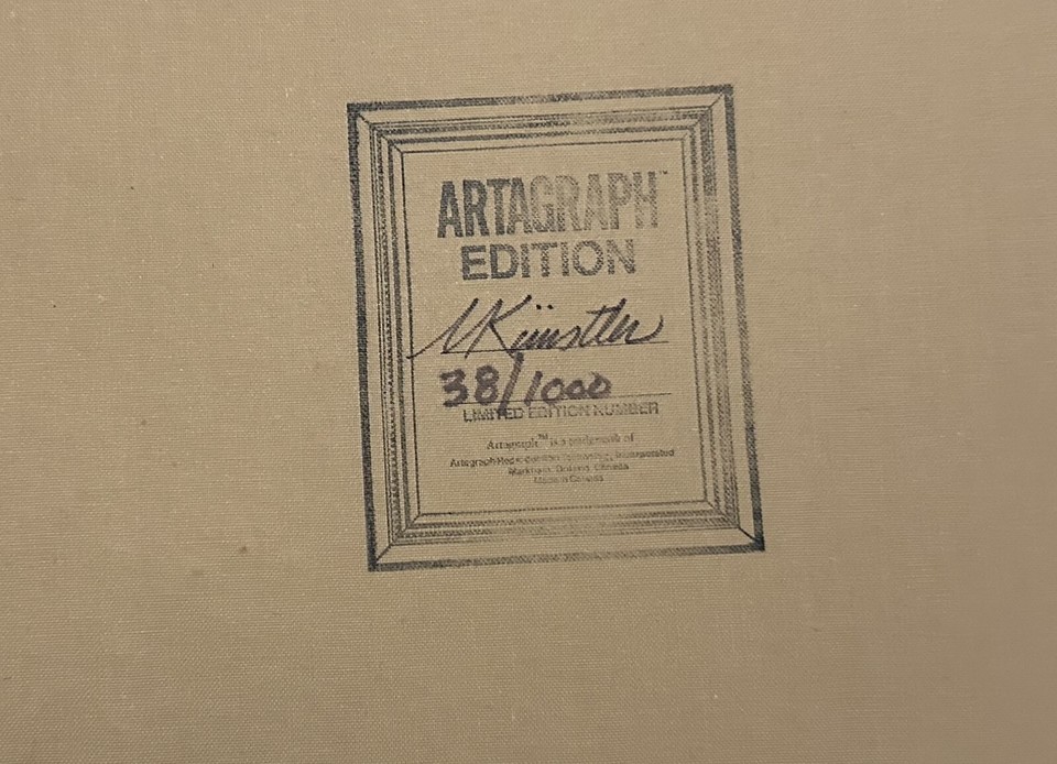 AUTHENTIC ARTAGRAPH OIL "BIG HORN RENDEZVOUS " BY M. KUNSTLER, SIGNED ...