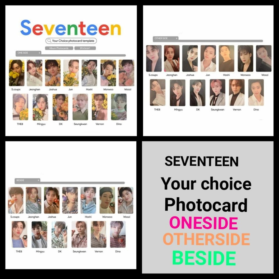 SEVENTEEN - Your Choice - Official Photo card ONESIDE OTHERSIDE BESIDE ...