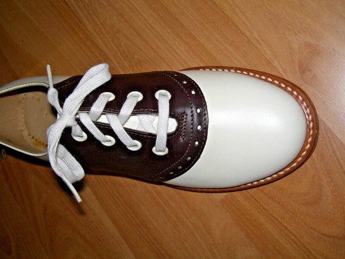 Muffy's Brown/white leather sole Swing Saddle Shoes Women's sizes 5-12 ...