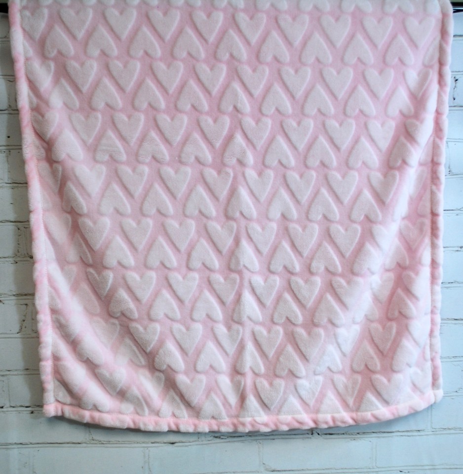 Circo Target Pink Hearts Plush Fleece Baby Girl's Blanket Lovey ...