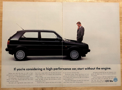 Vintage 1992 VW Volkswagen MK2 Golf GTI 16v Original Advert Advertising ...