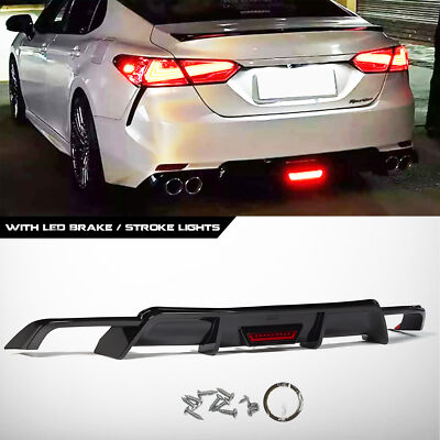Rear Bumper Lip Diffuser Splitter Painted Black For Toyota Camry SE XSE ...