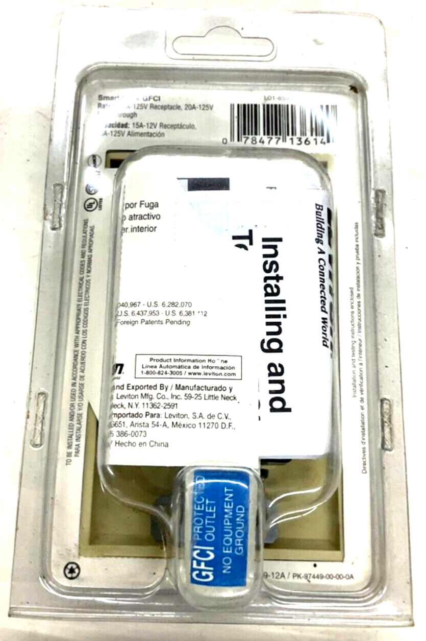 LEVITON SMART LOCK GFCI DECORA RECEPTACLE, IVORY, 15A-125V, 8599-AI | eBay