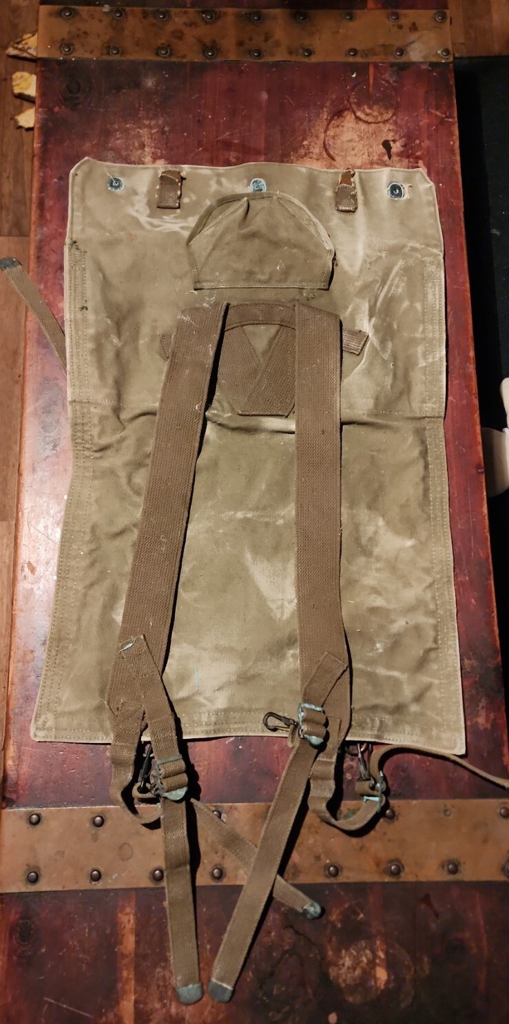 WWII USMC 5 Gallon Collapsible Water Bladder Canteen Canvas Carry Bag ...