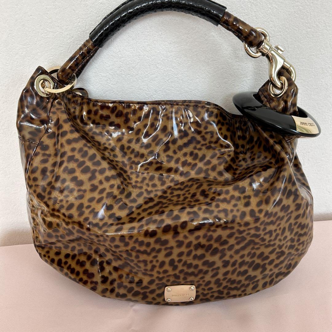 Jimmy Choo Sky Bag One Shoulder Leopard Print Python Handle Jimmy Choo Sky Bag One Shoulder Leopard Print Python Handle