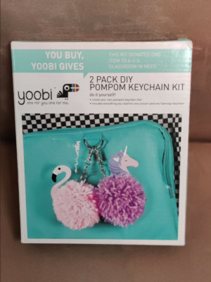 Yoobi 2 Pack DIY Pompom Keychain Kit Pink Flamingo, Purple Unicorn | eBay