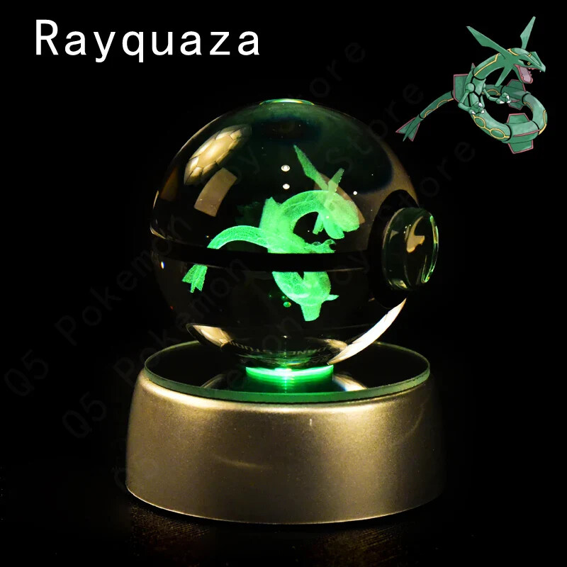 POKEMON 3D CRYSTAL BALL, WITH LED LIGHT BASE, Beautiful to make a gift ...