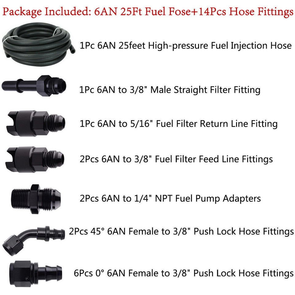 LS Conversion Fuel Injection Line Fitting Adapter Kit EFI FI w/ Filter ...