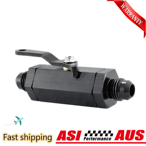 6AN Aluminum Fuel Male Inline Fuel Shut Valve Cut Off w/ Cable Lever ...