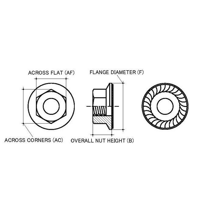 Pack of 75 Stainless A2 304 Flange Serrated Nut 5/16 x 18 TPI UNC | eBay