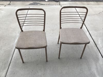 2 Vintage Hamilton Cosco “Fashionfold” Gate Leg Folding Chairs MCM ...