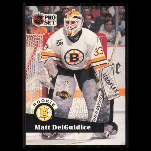 Matt DelGuidice Rookie #521 1991 Pro Set Boston Bruins Hockey Card NHL ...