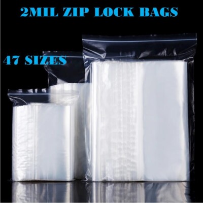 Clear Zip Seal Plastic Bags Jewelry Zipper Top Lock Reclosable Baggies ...