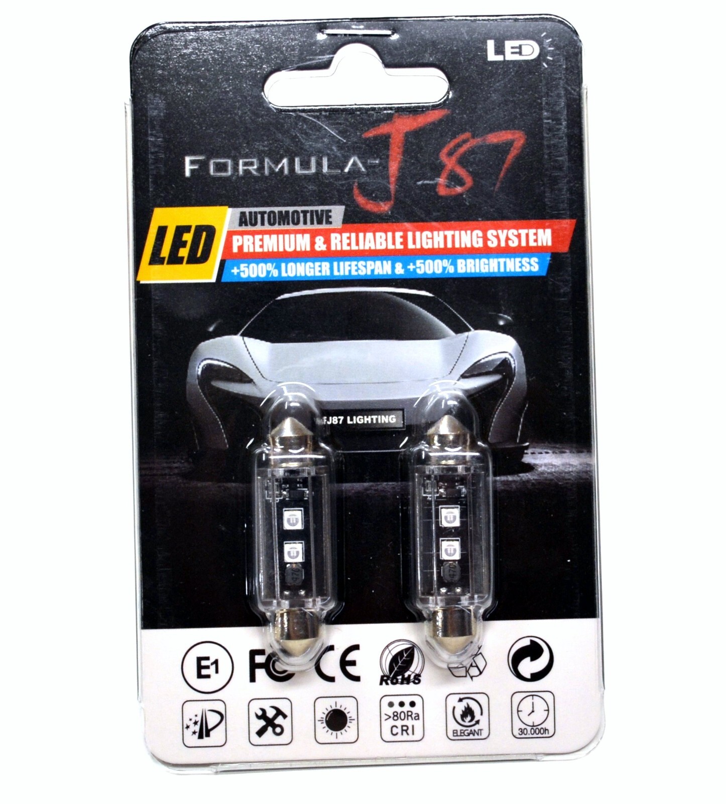 LED Light Canbus Error Free 6411 5W Red Two Bulb Trunk Cargo Upgrade ...