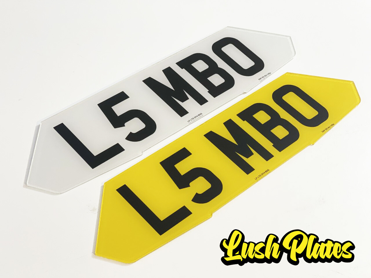 PAIR OF 4D 3D GEL LAMBO URUS HEX CUSTOM SHAPE SHORT NUMBER PLATES FRONT ...