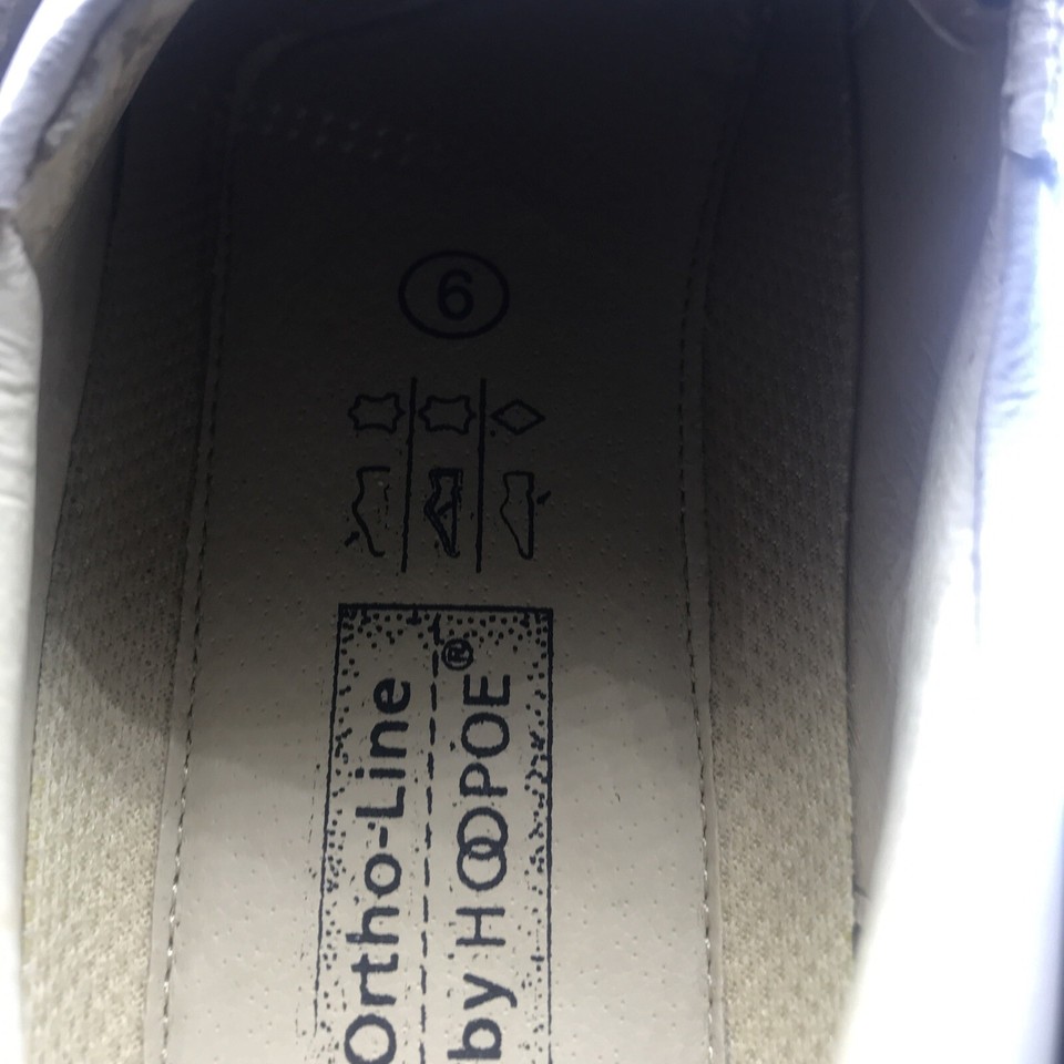 Ortho-Line by Hoopoe Women's Sz. 6 D Ivory Hook & Loop Closure Comfort ...