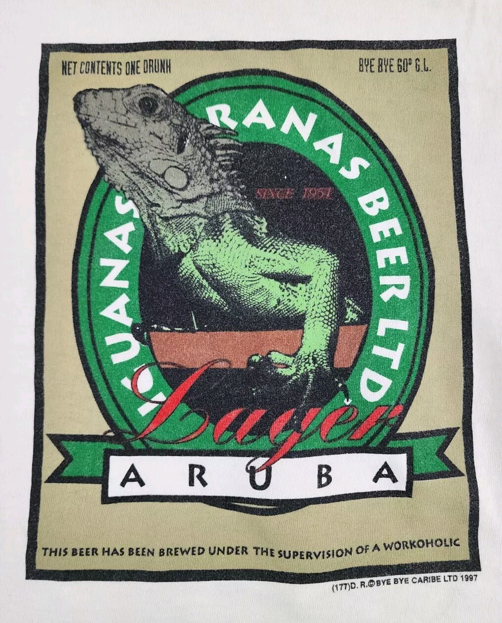 VINTAGE Iguanas Ranas Cantina Shirt Mens Medium Aruba… - Gem
