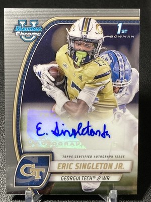 Eric Singleton Jr 2024 Bowman U Chrome 1st Rookie Auto #PA-ESI Auburn ...