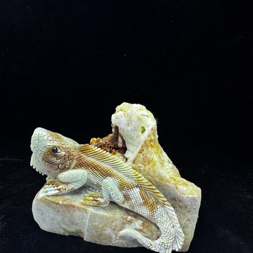 Artisan Carved Amazonite Lizard for Good Luck & Protection Energy ...