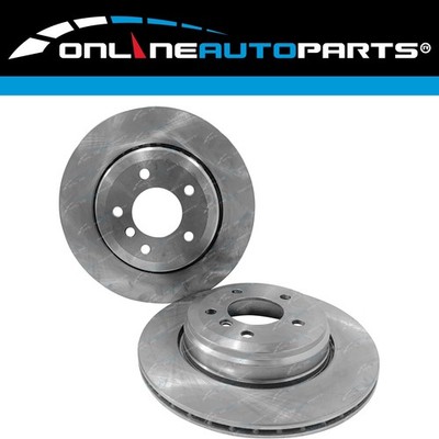 2 x Rear Disc Brake Rotors for BMW 530d E60 6cyl 3.0L M57TUD30 2002 ...