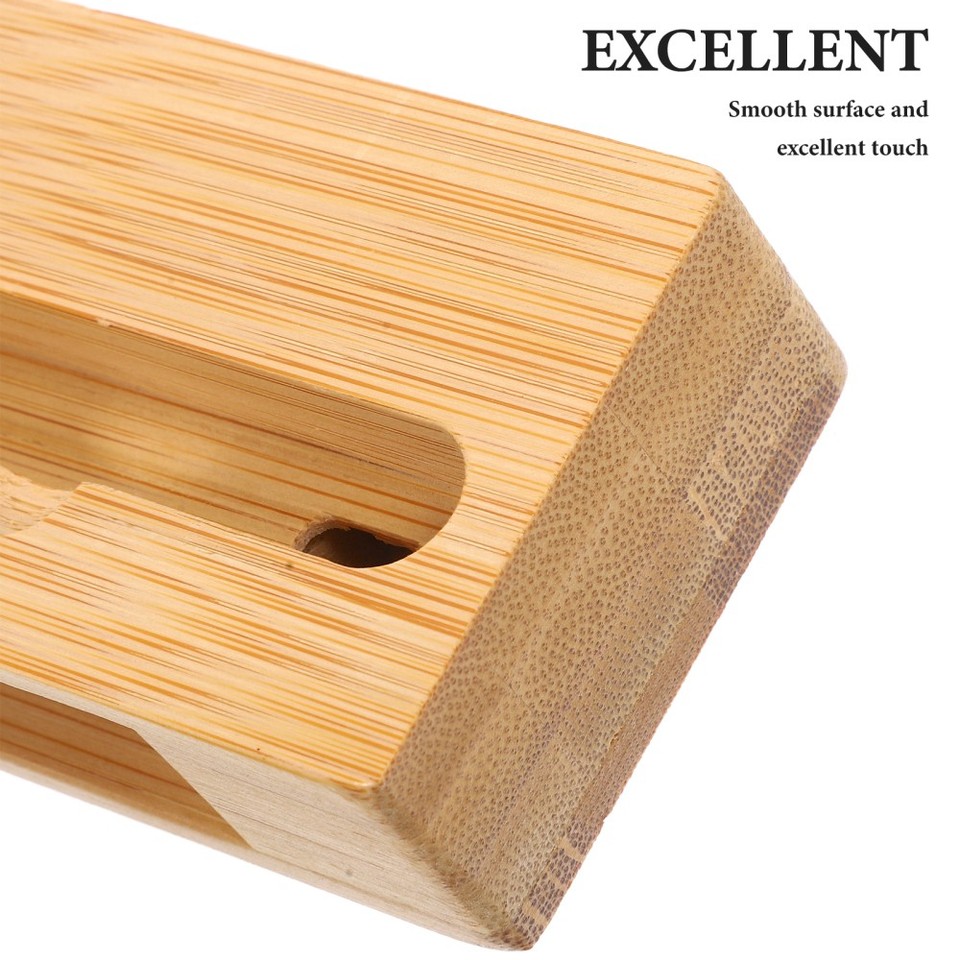 Bamboo Phone Holder for Desk Mobile Desktop Stand Solid Wood Office | eBay