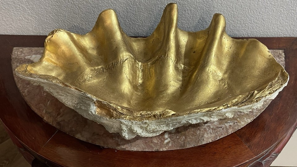 Regina Andrew Design Golden Clam Shell Bowl LARGE Decorator Accent ...