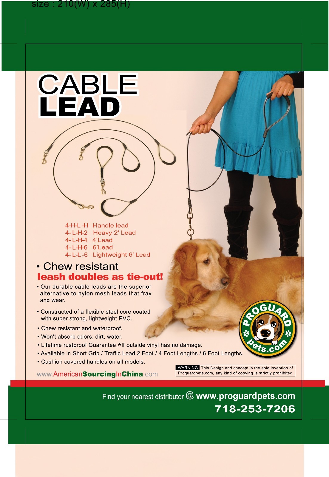 PROGUARD PETS HEAVY DUTY CABLE LEAD FREE SHIPPING AND HANDLING | eBay