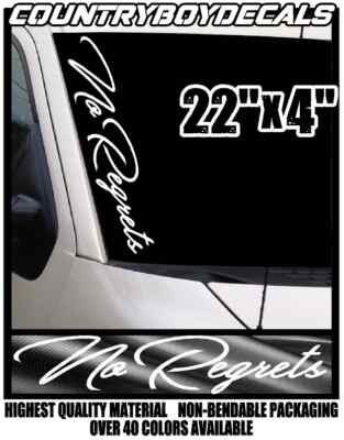 NO REGRETS 22" Vinyl Decal Sticker JDM Car Diesel Truck Turbo Boost ...