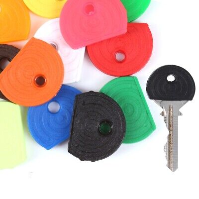 10 x COLOURED KEY CAPS Top Cover Tag ID Marker Keyring BRIGHT/NEON ...
