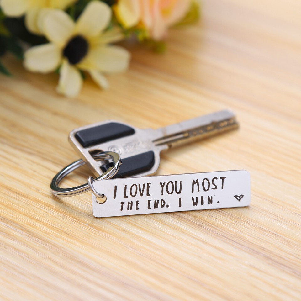 Creative Stainless Steel I Love You More Most The End I Win Keychain ...