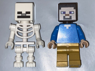LEGO STEVE & Skeleton MINECRAFT Lot Of 2 mini fig Minifigures | eBay