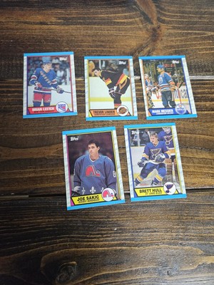 (5) CARD LOT 1989-90 TOPPS HOCKEY Sakic, Messier,Linden, Leetch, Hull ...
