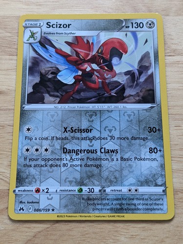 Scizor - 086/159 - Reverse Holo - Crown Zenith - NM/M - Pokemon Card ...