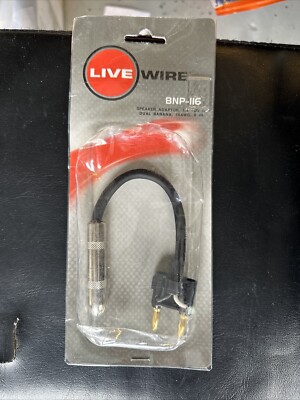 Livewire BNP-116 Speaker Adaptor Cable Connector - 1/4" TS Dual Banana ...