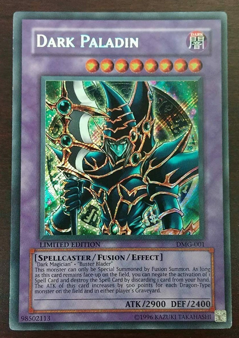 LIMITED | Yugioh Dark Paladin (DMG-001) Secret Rare Limited Edition ...
