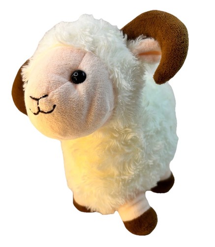 Soft Cream Big Curled Horn Ram Mountain Goat Lamb Sheep Stuffed Animal ...