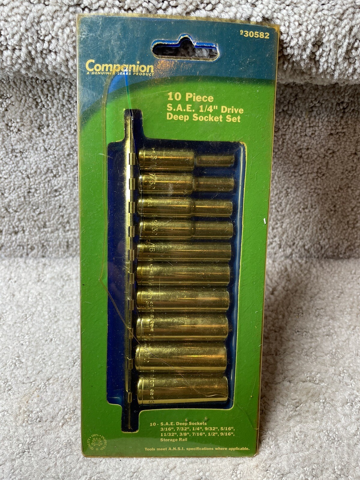 Companion 10 piece SAE 6 Point Socket Set 1/4" Drive 3/16" - 9/16" | eBay