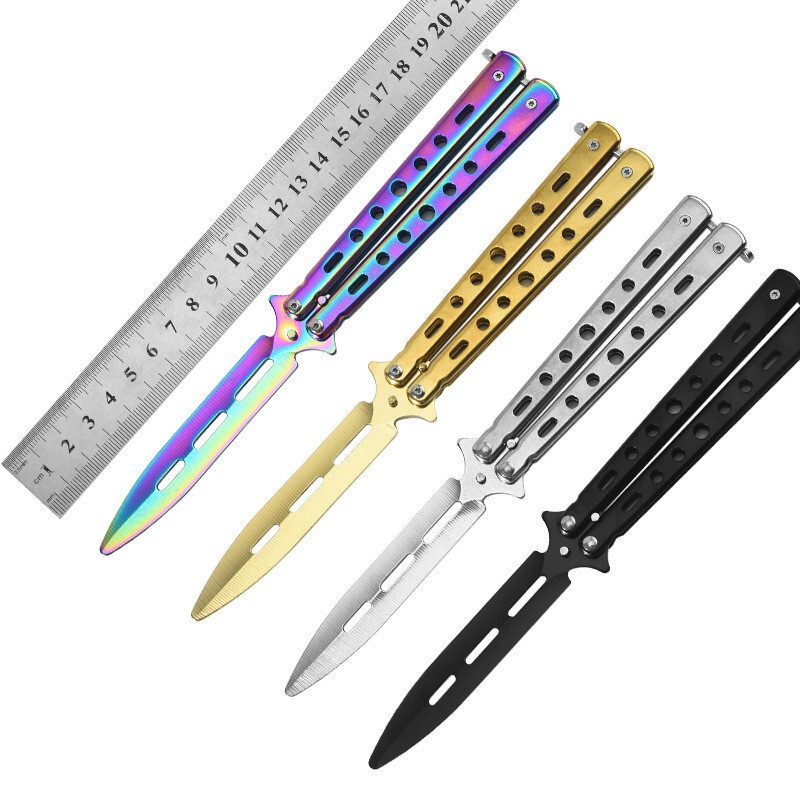 New Butterfly Training Color Knife Trainer Metal Non Sharp Dull ...