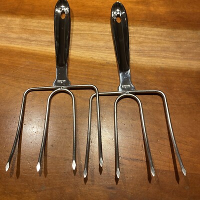 All Clad Stainless Steel Turkey Roast Lifters Meat Forks Claws | eBay