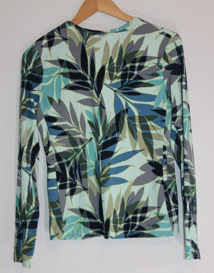 Hang Ten Rash Guard Sz M Mint Leaf Tropical Print UPF 50 - 1 small ...