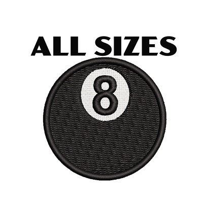 Billiard 8 Ball Patch Embroidered Iron-On DIY Applique Vest Jacket Jean ...