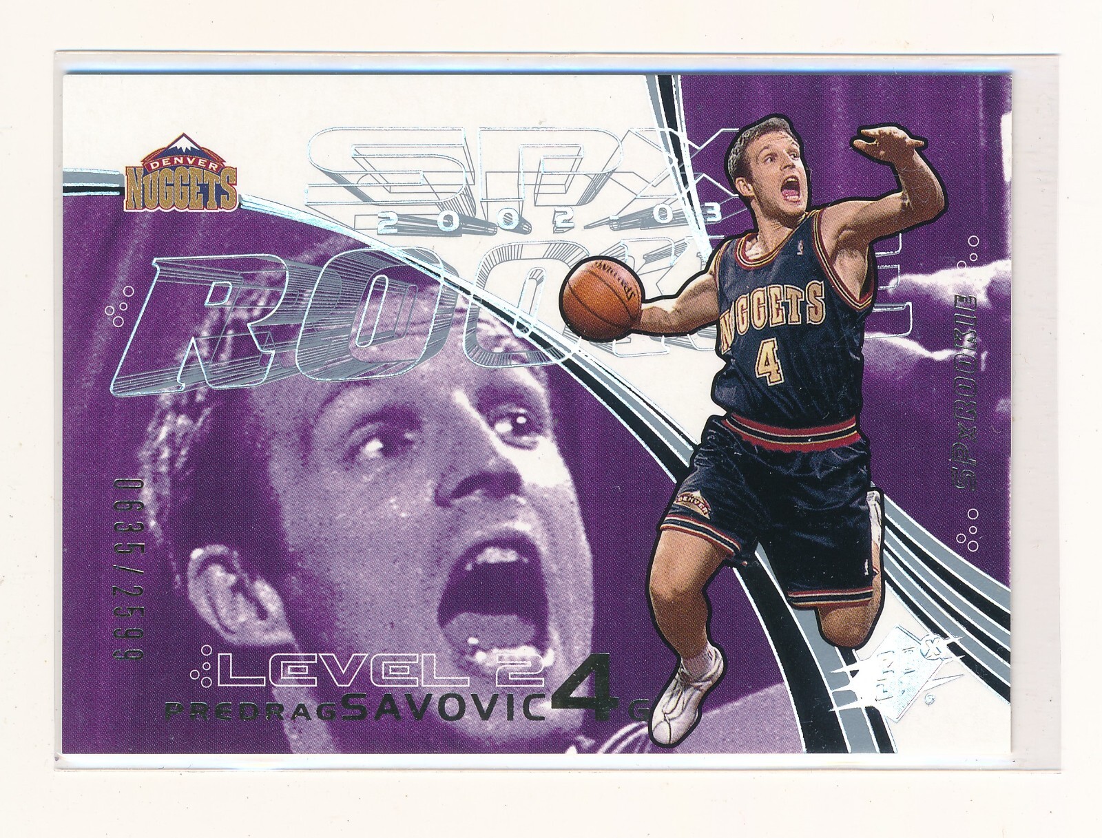PREDRAG SAVOVIC 2002-03 SPX #140 RC ROOKIE 0635/2599 *DENVER NUGGETS ...
