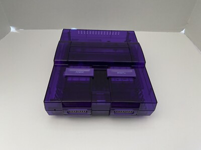 Super Nintendo Console SNES Transparent Purple Shell Blue Power Light ...