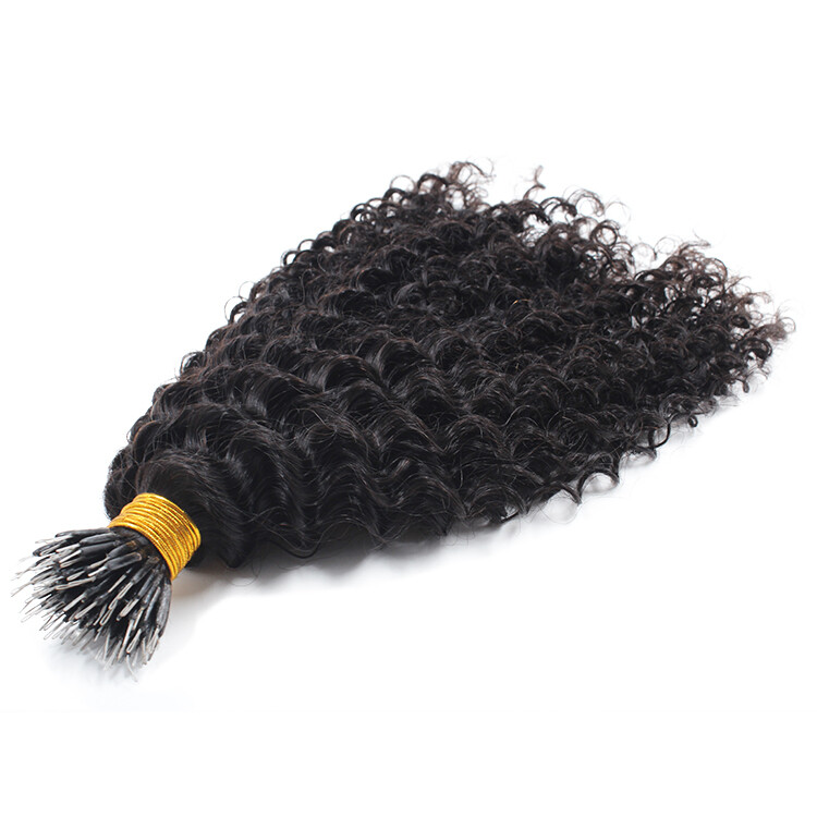 Kinky Curly Nano Ring Human Hair extension Microlink Curly I Tip Hair ...