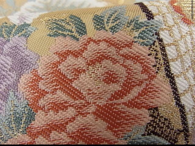 Fukuro Obi Kimono Half Price Pure Silk Genuine Gold Leaf Karaori Six ...