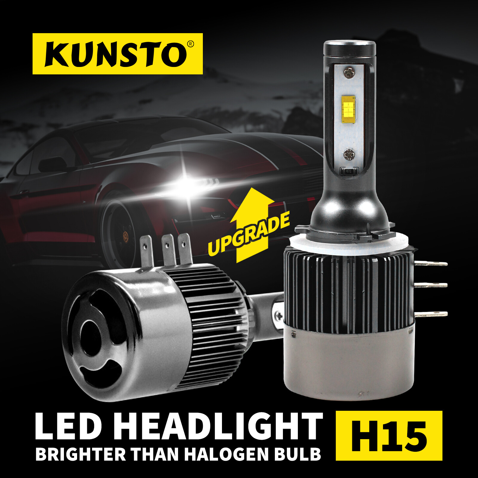 2x H15 Headlight Bulbs Super White Lamp 6000K Replacement Auto Light Canbus Free | eBay